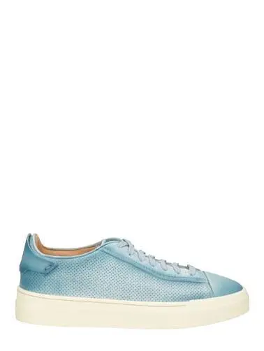 Santoni Azure Leather Sneakers - Blue