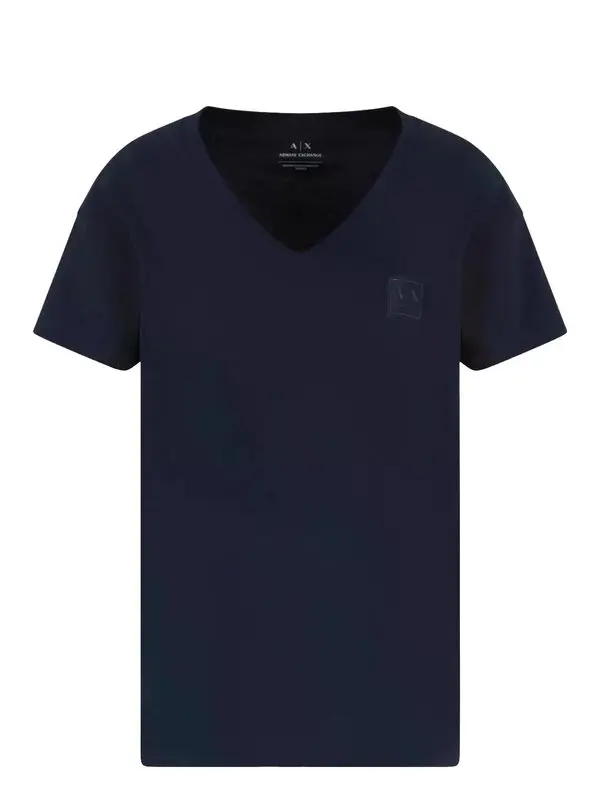 Armani Exchange Logo Appliqué T-shirt - Blue