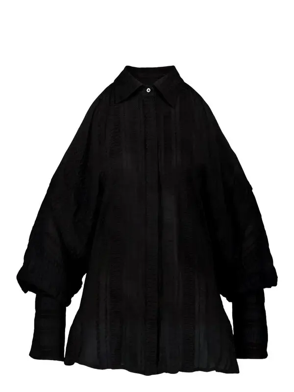 Zeus+dione Geranium Cold-shoulder Shirt - Black