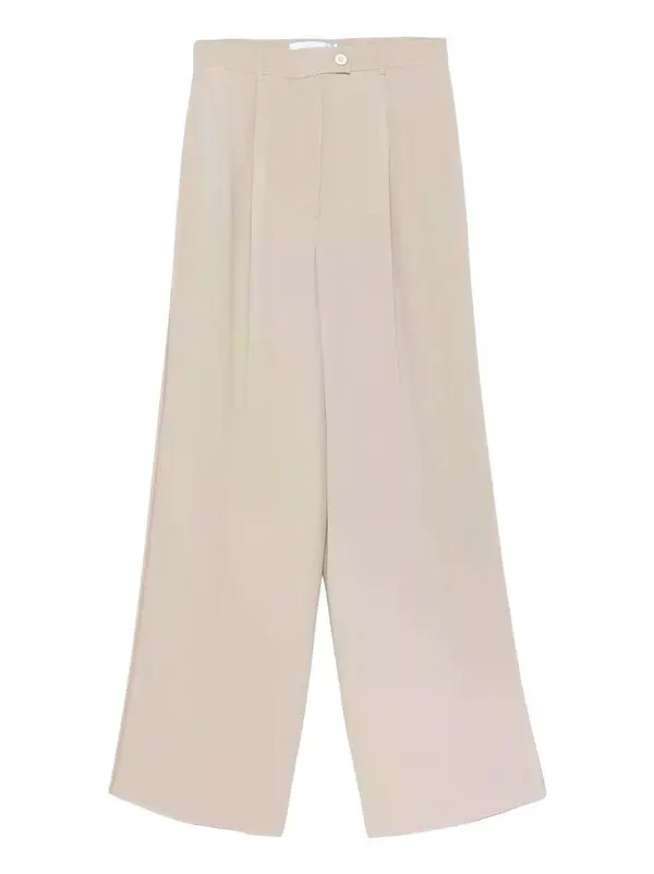 DE SANTIS Crepe Trousers - Neutrals