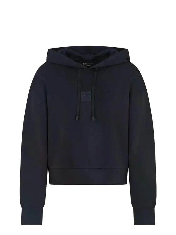 Armani Exchange Logo Appliqué Hoodie - Black