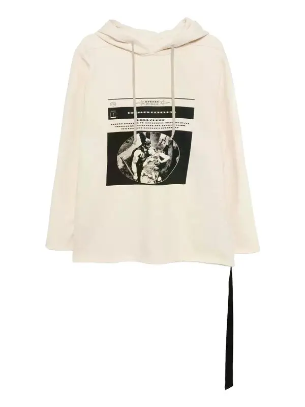 Rick Owens Graphic-print Hoodie - Neutrals