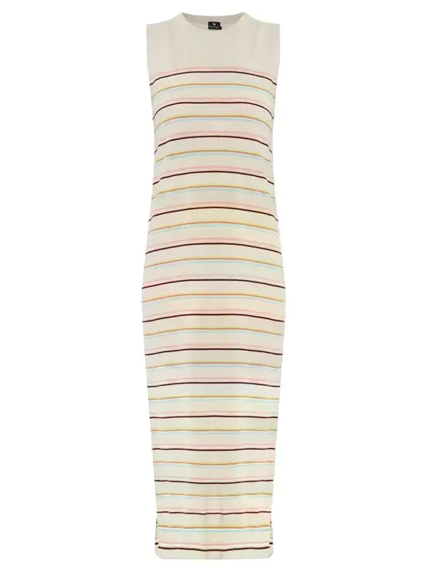Paul Smith Striped Midi Dress - Neutrals