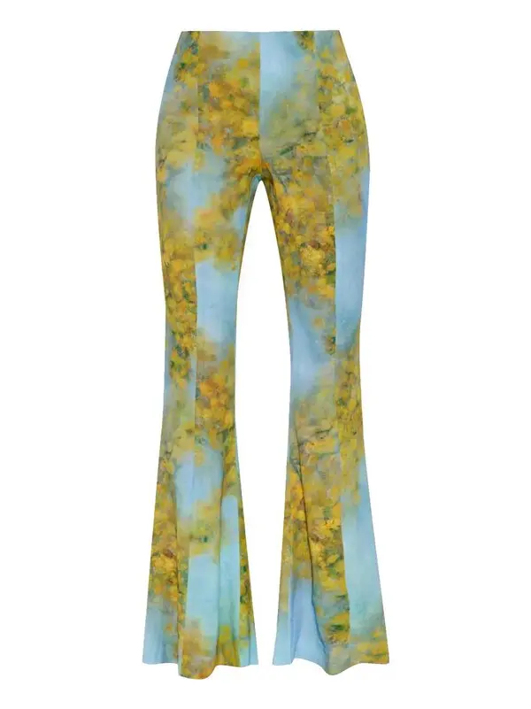 AVAVAV Printed Flared Trousers - Blue