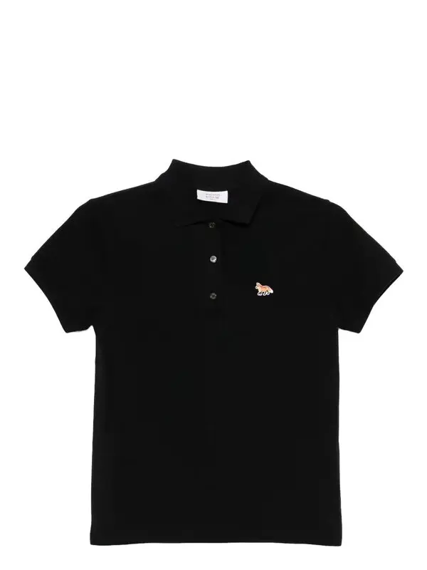 Maison Kitsuné Baby Fox-patch Polo Top - Black