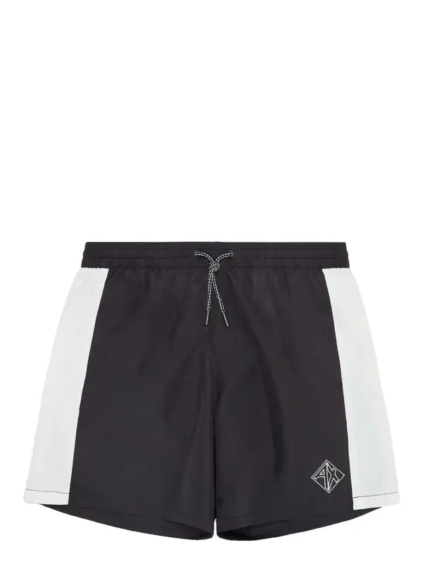 Armani Exchange Logo-embroidered Swim Shorts - Blue