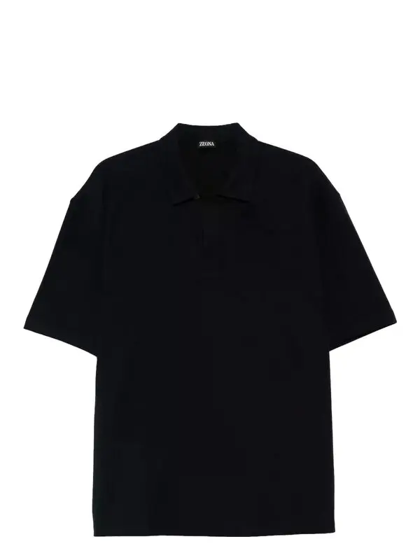 Zegna Piqué Polo Shirt - Blue
