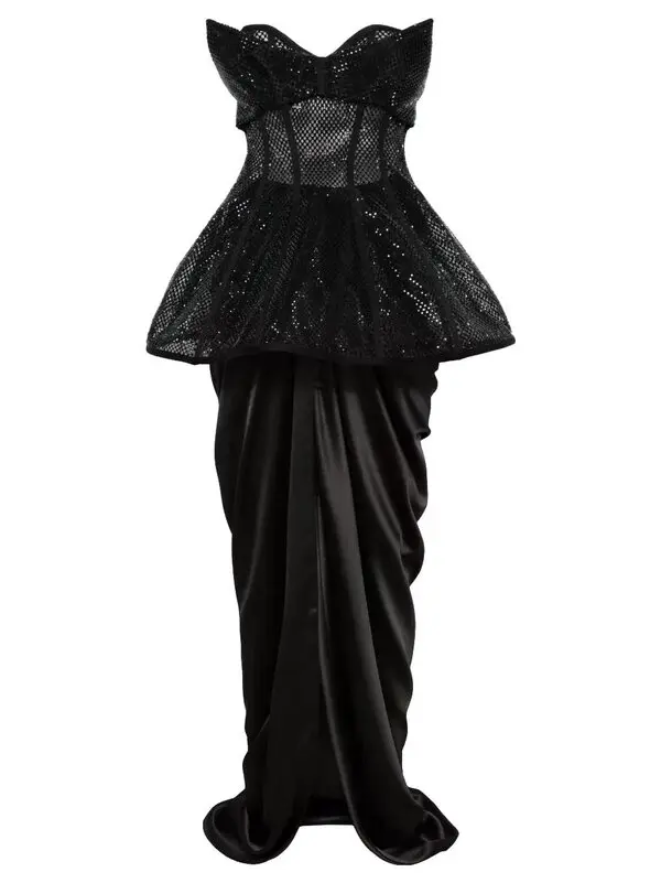 MITILIANE COUTURE Crystal-embellished Corset And Maxi Skirt Set - Black