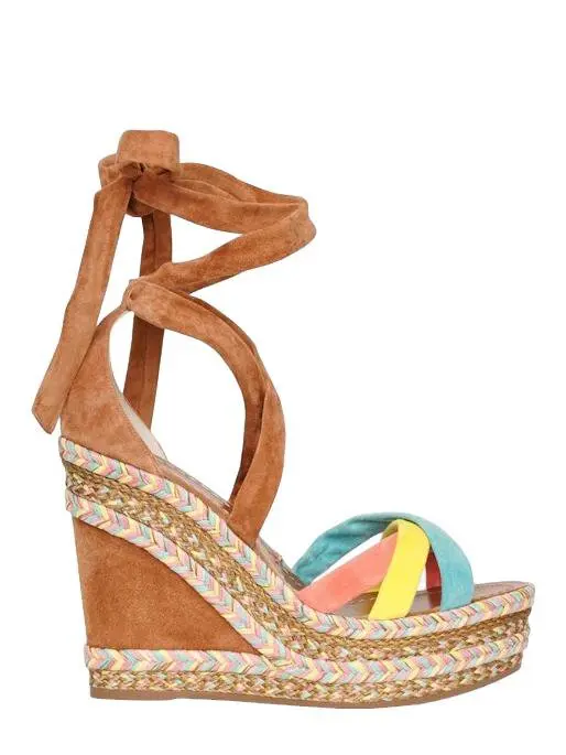 CHRISTIAN LOUBOUTIN Lagoadonna 120 Veau Velours Wedge - Multicolor