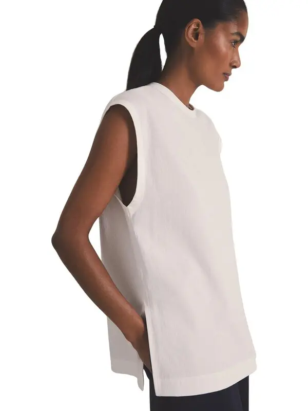 REISS X Les 100 Ciels Dylan Oversized Vest - White