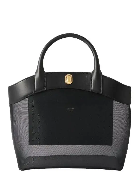 Savette Tondo Leather-trimmed Mesh Tote - Black