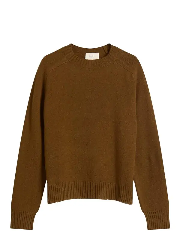 SECOND / LAYER Distressed Cashmere Jumper - Brown