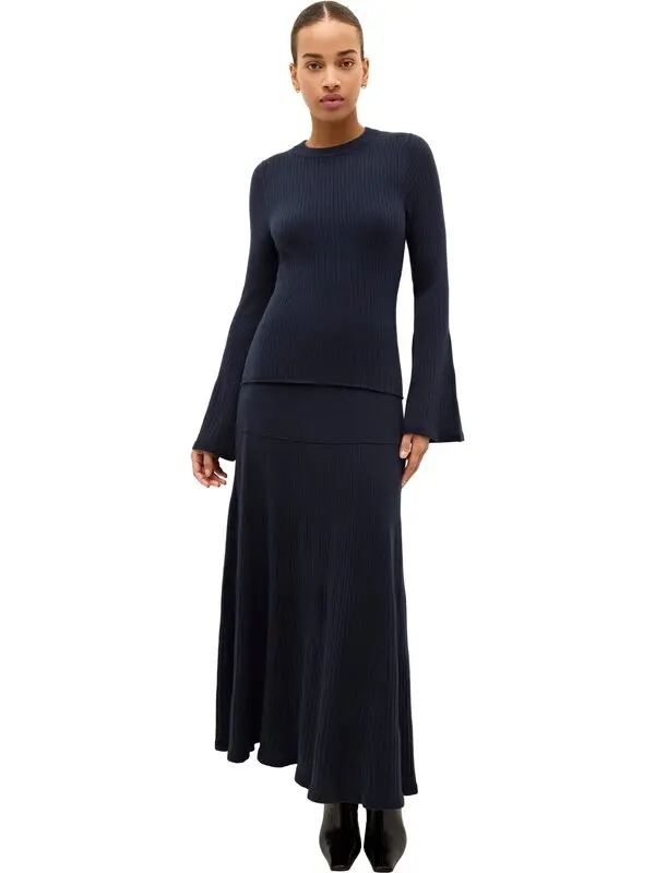 MARIE OLIVER Kaylan Maxi Skirt - Navy