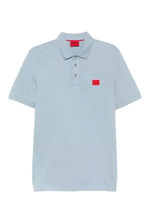 Hugo Logo-patch Polo Shirt - Blue