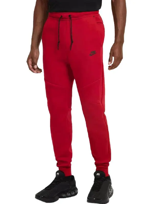 Nike Tech Fleece Gym /black Track Pants - Red