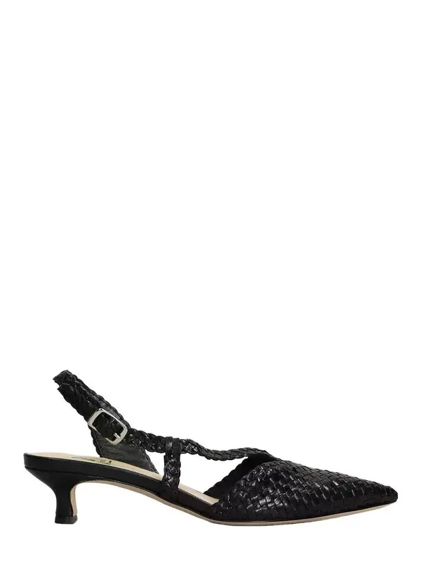 L ARIANNA Leather Slingback Pumps - Black