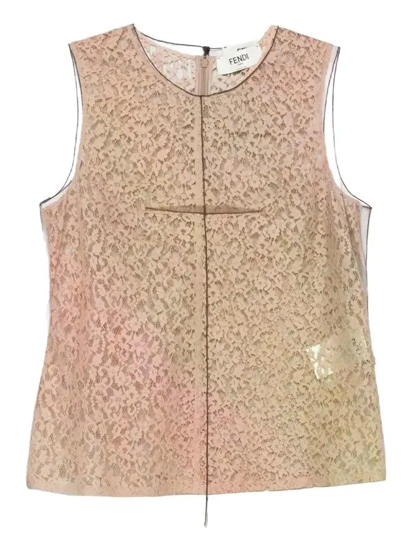 Fendi Floral-lace Top - Brown