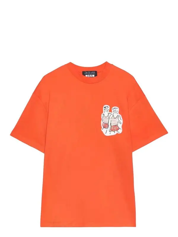 MSGM X Luke Edward Hall Sailors In Love T-shirt - Orange