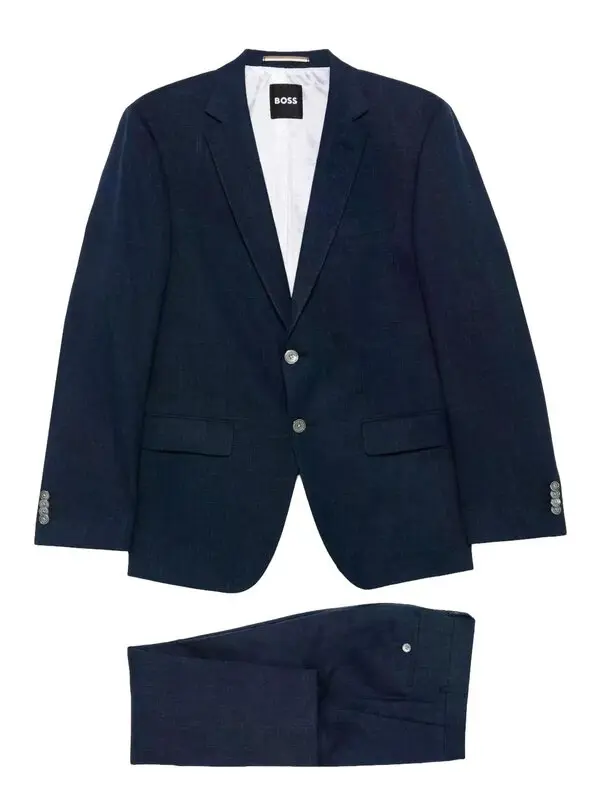 BOSS Slub-texture Suit - Blue