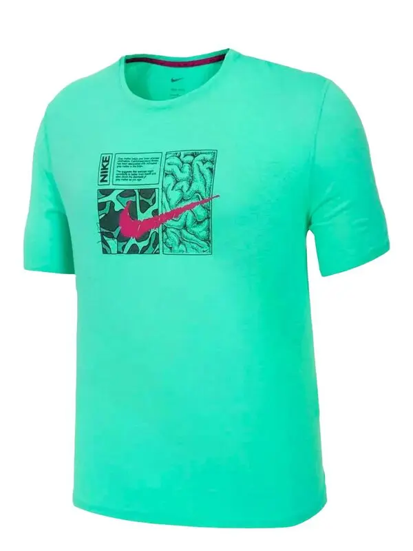 Nike Dri-fit Miler D.y.e. Light Menta/dynamic Berry T-shirt - Green
