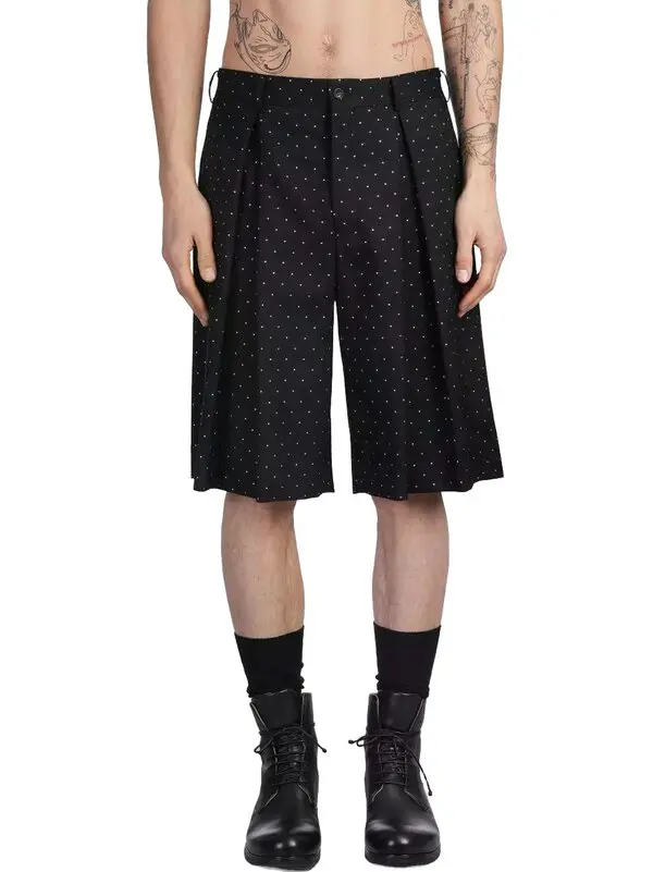 Comme Des Garçons Polka-dot Print Shorts - Black