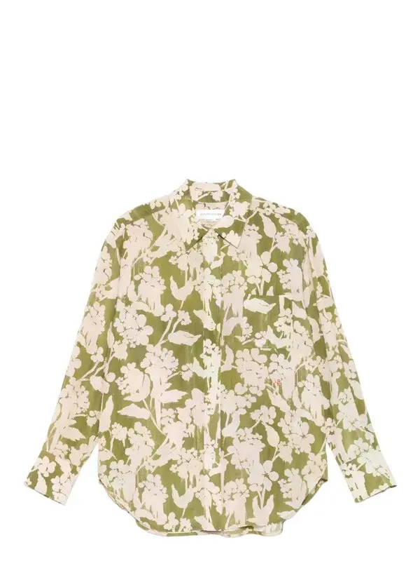 Victoria Beckham Floral-print Shirt - Green