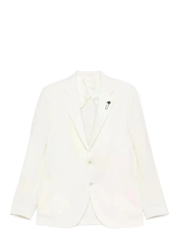 LARDINI Basketweave Blazer - White