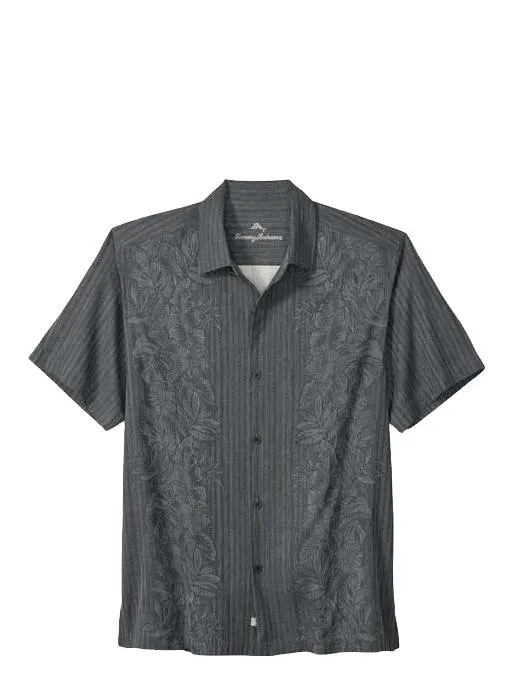 Tommy Bahama Maui Border Silk Short Sleeve Button-up Shirt - Turbulence