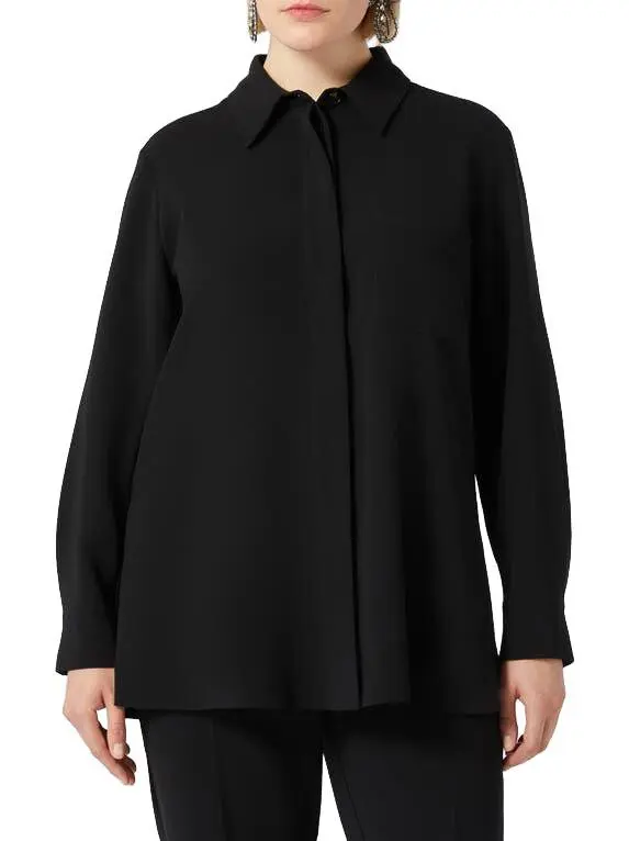Marina Rinaldi Cady Button-up Shirt - Black