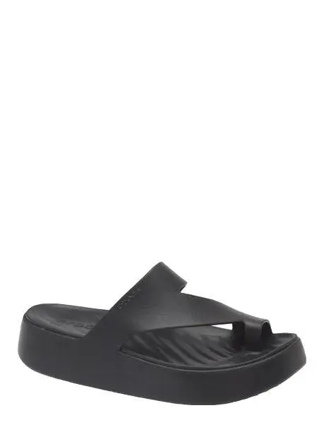 CROCS Getaway Toe Loop Platform Sandals - Black