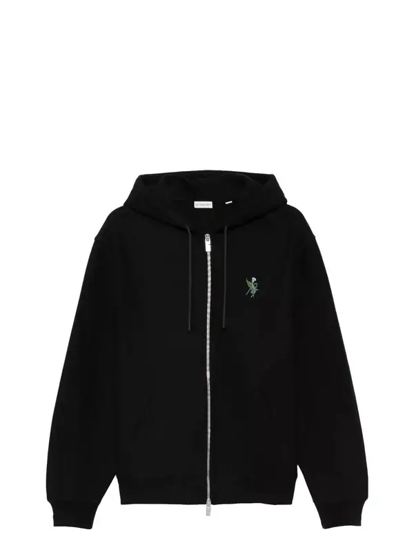 Burberry Logo-embroidered Hoodie - Black
