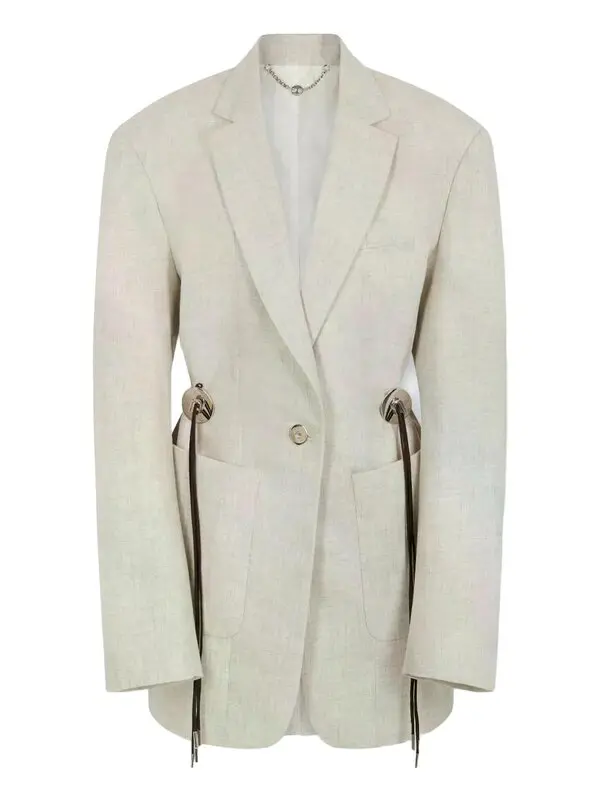 Rabanne Mottled Wool Blazer - Neutrals