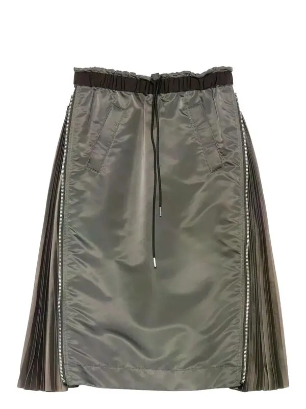 Sacai Twill Midi Skirt - Green