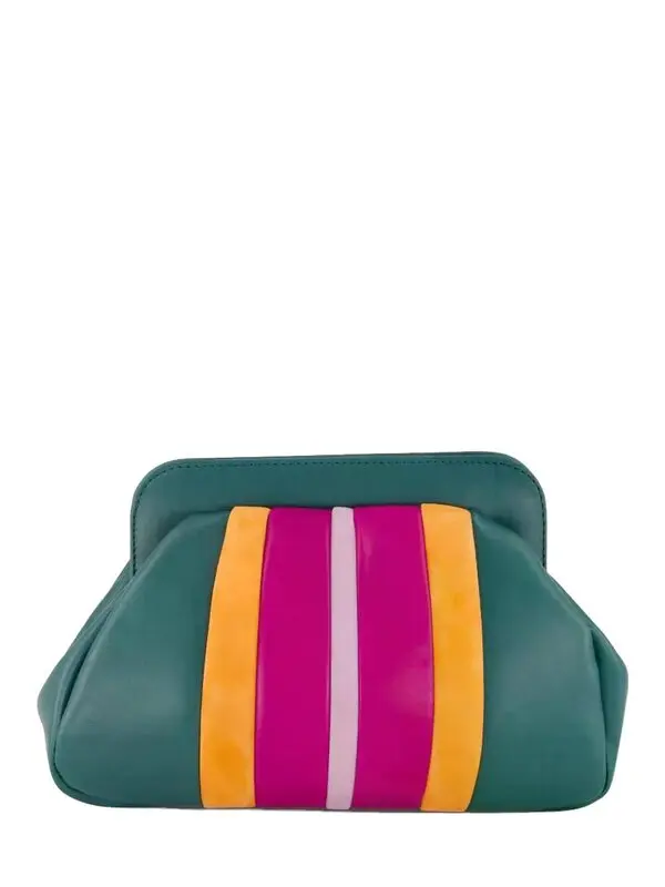 PAULA Striped Clutch - Green