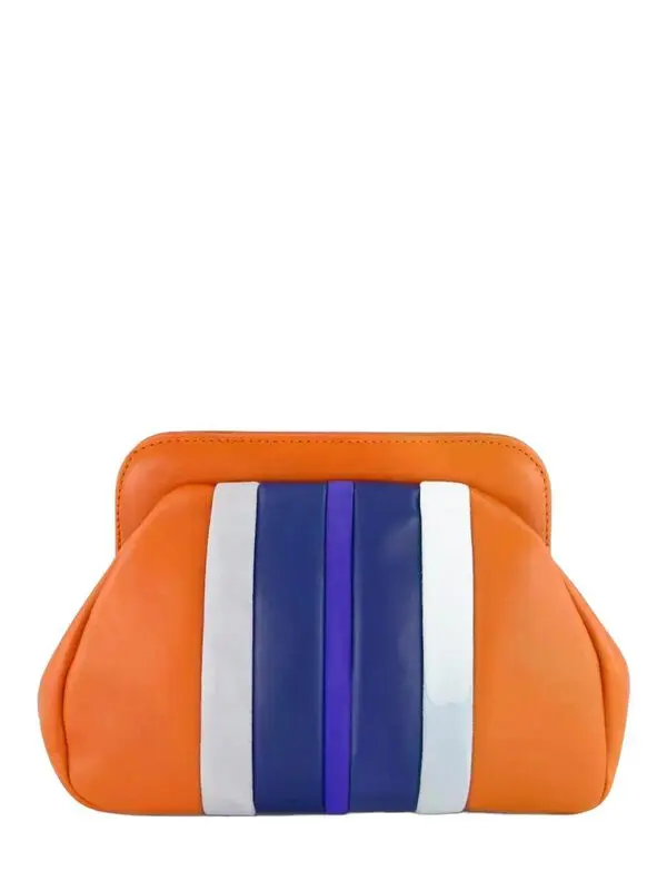 PAULA Striped Clutch - Orange