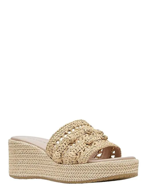 DONALD PLINER Jakki Wedge Sandals - Natural