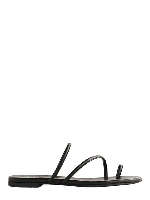 REFORMATION Ludo Toe Ring Strappy Flat Sandals - Black