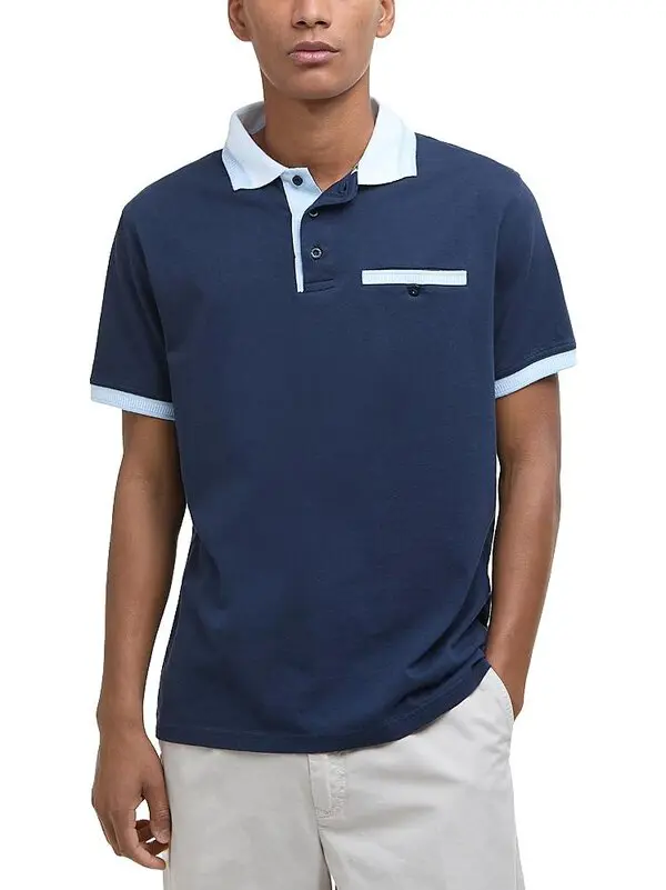 Barbour Thurne Tipped Tailored Fit Polo Shirt - Navy