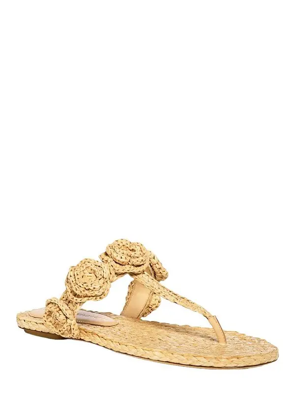 STUART WEITZMAN Magnolia T-strap Sandals - Natural