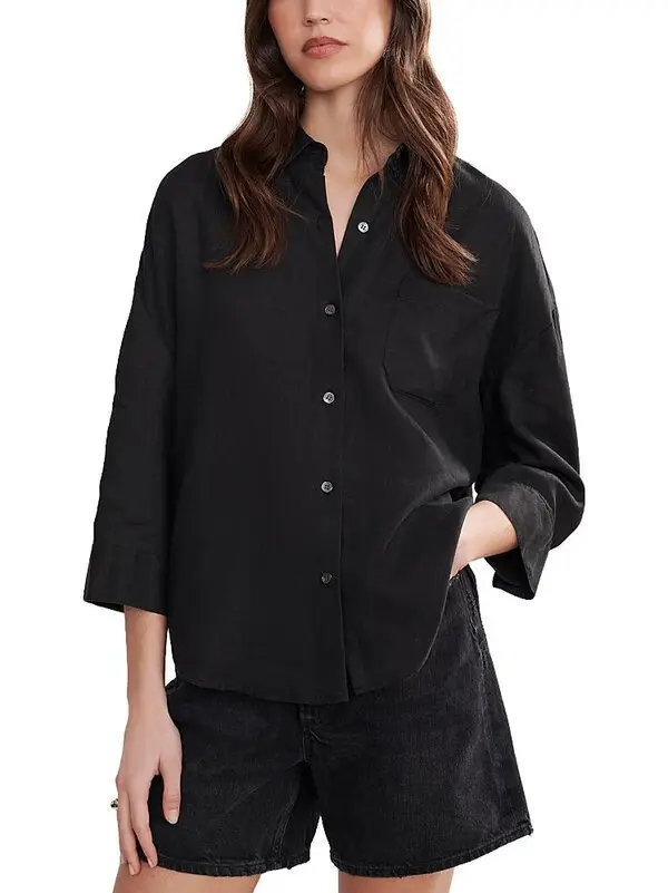 Jenni Kayne Logan Linen Shirt - Black