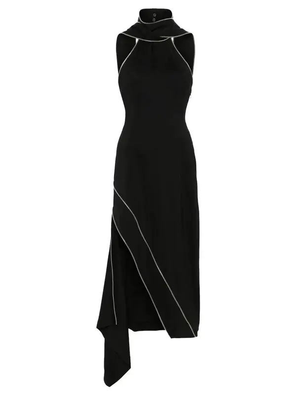 Monse Decorative-zip Midi Dress - Black