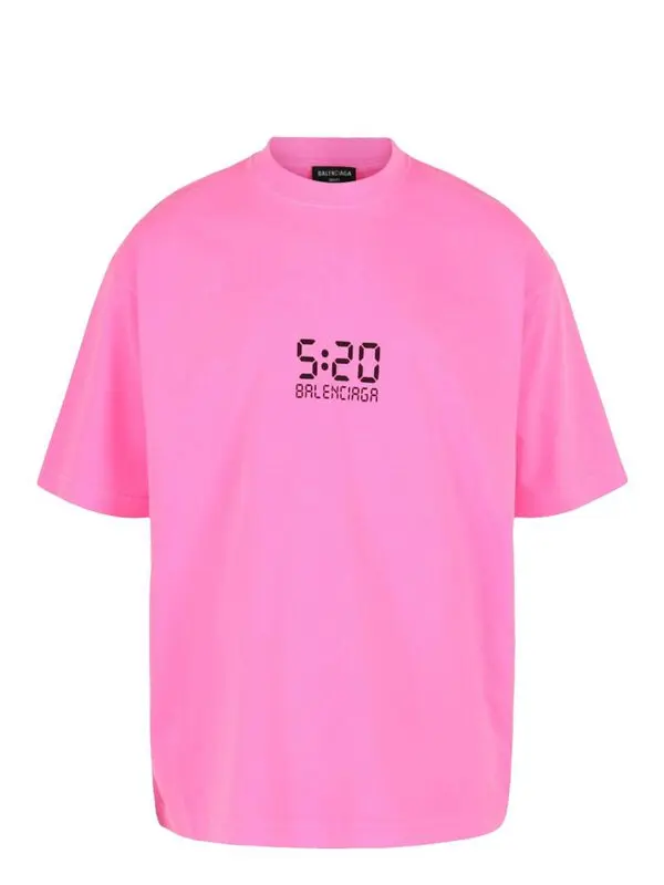 Balenciaga 5:20 Graphic Medium Fit T-shirt - Bubble Gum/black