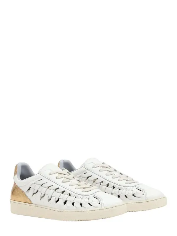 ALLSAINTS Velma Woven Sneakers - Chalk White/gold