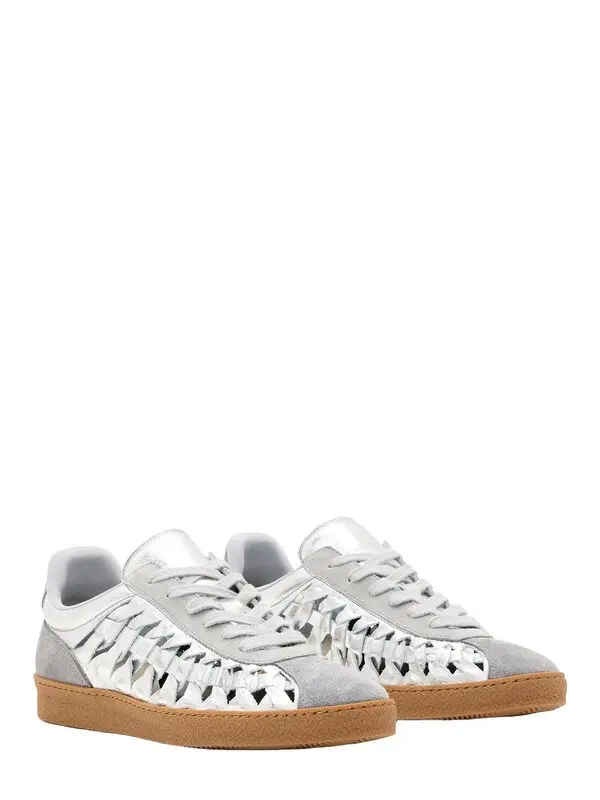 ALLSAINTS Velma Woven Sneakers - Silver/ Grey