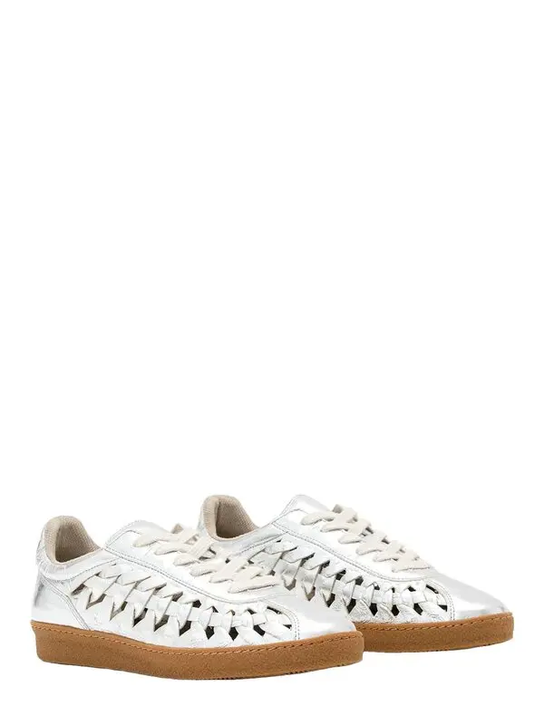 ALLSAINTS Velma Woven Sneakers - Silver Shine