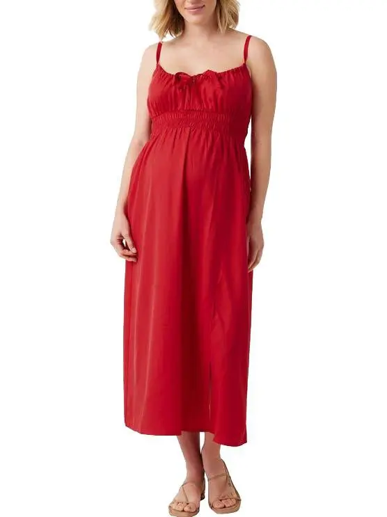 INGRID & ISABEL® Maternity/nursing Midi Dress - Red