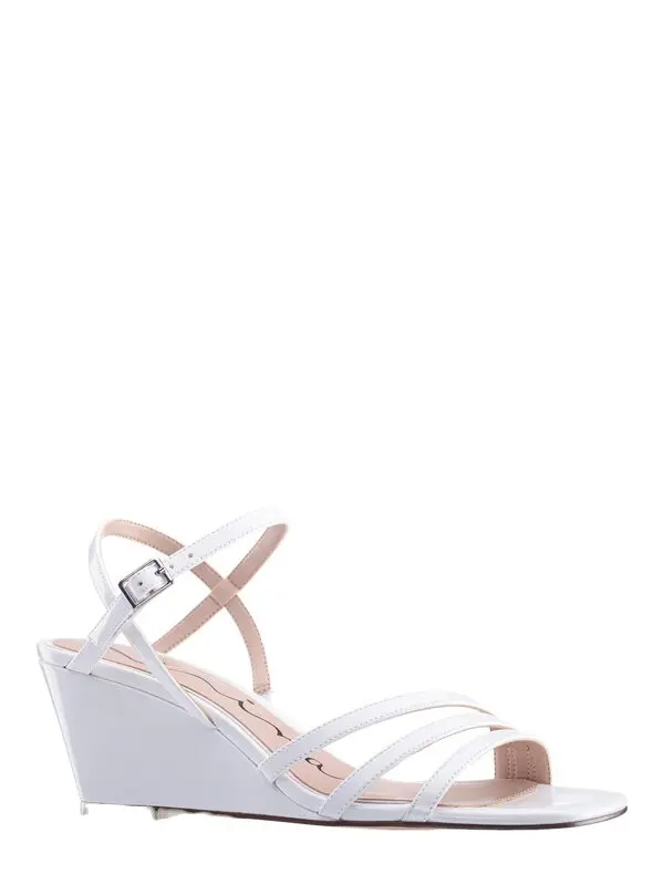 Nina Santana Ankle Strap Wedge Sandal - White