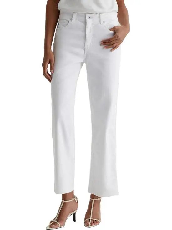 Ag Brinley Mid-rise Ankle Straight-leg Jeans - Gallery White