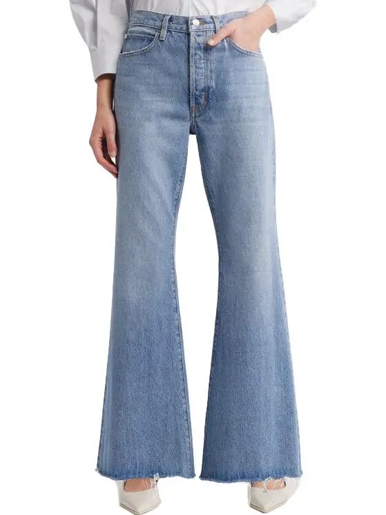 FRAME The Pixie Lax Frayed High-waist Flare Jeans - Alderton Raw Fray