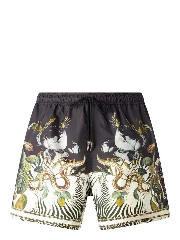 Roberto Cavalli Jungle Serpent Swim Shorts - Black